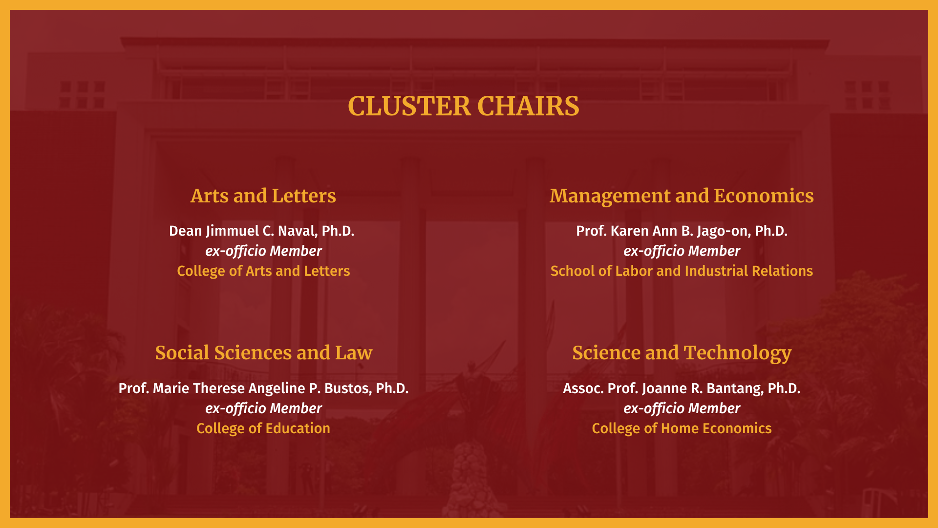 UPD GE Committee Members - General Education Center (GEC) Diliman